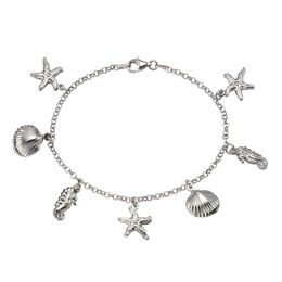 Vivance Damen Armband "925 Silber rhodiniert maritime Motive", 19cm, Silber 925 (Sterlingsilber), wei&szlig;, Silber 925 (Sterlingsilber), Armb&auml;nder