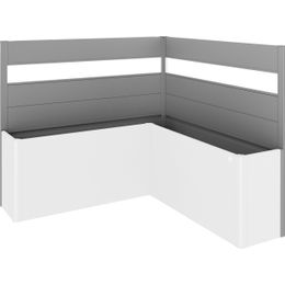 Sichtschutzelement BioHort, H:91cm L:201cm, grau, Stahlblech, Garten, Zaunelemente, f&uuml;r Hochbeet Belvedere L200 (L-Form), Acrylglas-Paneel, LxH: