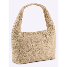 Heine Damen Handtasche, beige, Kunstfaser, Kunststoff, Polyester, unifarben, Taschen