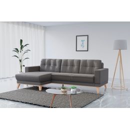 Sit & More Ecksofa SIT & MORE, B:279cm H:90cm T:167cm, braun, 100% PES, Wohnzimmer, Sofas, "Lavida L-Form", wahlweise mit Kippfunktion und Bettkasten