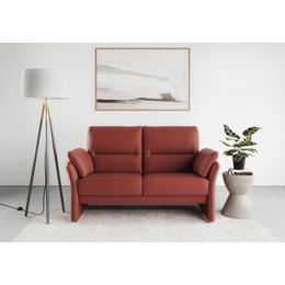2-Sitzer DOMO collection, B:159cm H:95cm T:88cm, rot, 100% Polyester, Sofas, "Pina, schmale Armlehnen, mit Federkern, kompakt & elegant", Hoher
