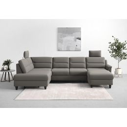 Sit & More Wohnlandschaft SIT & MORE, B:325cm H:90cm T:187cm, braun, Sofas, "Far&ouml; U-Form", inklusive Federkern, wahlweise mit Bettfunktion und Bettkasten