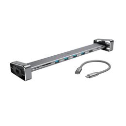 Hama Laptop-Dockingstation "9in1 USB-C Docking Station f&uuml;r 4x USB-A, USB-C, HDMI , LAN", B:28,2mm H:3,3mm T:6mm, grau, Dockingstationen