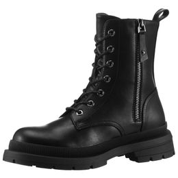 ANISTON SHOES Damen Schn&uuml;rboots, Gr. 41, schwarz, Lederimitat, Schuhe, Schn&uuml;rstiefelette, Workerboots, Profilsohle - NEUE KOLLEKTION