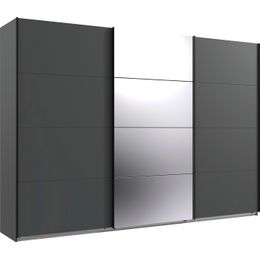 Schwebet&uuml;renschrank wimex, B:313cm H:236cm T:64cm, grau, Schr&auml;nke, "Norderstedt", INKLUSIVE 2 Stoffboxen und 2 zus&auml;tzliche Einlegeb&ouml;den, mit Spiegel