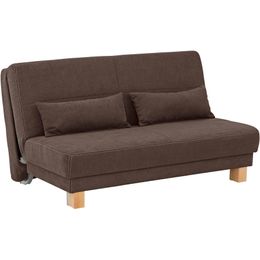 Schlafsofa Home Affaire, B:160cm H:86cm T:95cm, braun, Chenille (100% Polyester), Jugendzimmer, Sofas, "Gina", vom Sofa zum Bett mit einem Handgriff,