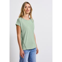 Street One Damen T-Shirt, gr&uuml;n, Gr. 34, unifarben, Web, 50% Modal, 50% Baumwolle, Shirts, im soften Baumwoll-Mix