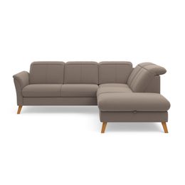 Sit & More Ecksofa SIT & MORE, B:250cm H:91cm T:220cm, grau, 90% Polyester 10%Polyamid, Wohnzimmer, Sofas, "Romero L-Form", wahlweise mit oder ohne TV-Funktion,