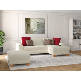 Sit & More Ecksofa SIT & MORE, B:264cm H:86cm T:175cm, beige, Wohnzimmer, Sofas, "Dundee L-Form", mit Federkern und Massivholzf&uuml;&szlig;en, wahlweise mit
