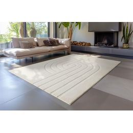 Teppich Obsession, B:160cm H:22mm L:230cm, beige, Polyester, Wohnzimmer, Teppiche, "Zen Deluxe 700", Uni Farben, modernes Design, Hoch-Tief Effekt,
