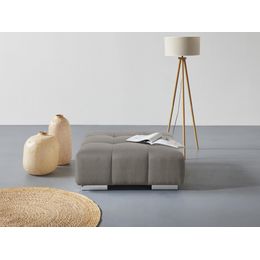 Hocker COTTA, B:103cm H:42cm T:103cm, grau, 100% Polyester, Wohnzimmer, Hocker, "Orion"