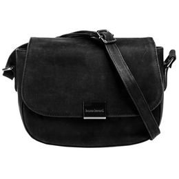 Bruno Banani Damen Umh&auml;ngetasche, schwarz, Leder, unifarben, Taschen, echt Leder