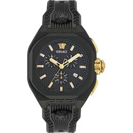 Versace Herren Chronograph "V-LEGEND CHRONO", schwarz, Armbanduhren, Quarzuhr, Armbanduhr, Herrenuhr, Swiss Made,analog, Tag, Stoppfunktion