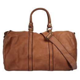 FORTY Reisetasche, braun, Leder, leicht gl&auml;nzend, unifarben, Taschen, echt Leder, Made in Italy