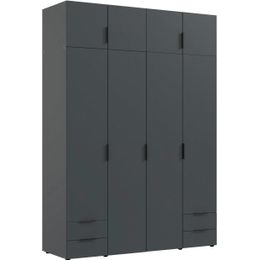 Kleiderschrank wimex, B:160cm H:225cm T:54cm, grau, Holzwerkstoff, Ankleidezimmer, Schr&auml;nke, "Modena", Dreht&uuml;ren-Schrankprogramm
