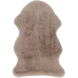 Hochflor-Teppich Kayoom, B:60cm H:25mm L:90cmtaupe, Polyester, Teppiche, "Cosy Sheepskin 525", Fell Kannichen Haptik, weich kuschelig
