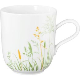 Becher Seltmann Weiden "Liberty - Meadow Grasses green", wei&szlig;, gr&uuml;n, curry, H:10cm &Oslash;:8,6cm, Porzellan, Trinkgef&auml;&szlig;e, Becher, Becher mit Henkel 0,40 l