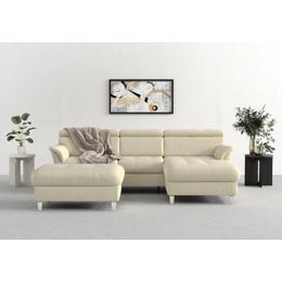 Sit & More Ecksofa SIT & MORE, B:257cm T:166cm, beige, 98% Polyester, 2% Polyamid, Wohnzimmer, Sofas, "Marano L-Form", inklusive Kopfteilverstellung, wahlweise