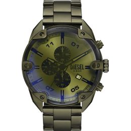 Diesel Herren Chronograph "SPIKED", gr&uuml;n, Armbanduhren, Quarzuhr, Armbanduhr, Herrenuhr, Edelstahlarmband, Quarzuhr