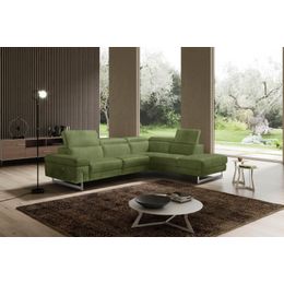 Ecksofa Egoitaliano, B:278cm H:100cm T:221cm, gr&uuml;n, Wohnzimmer, Sofas, "Candice, elegant, edel und bequem, erstklassiger Sitzkomfort, L-Form", inkl.