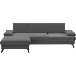 Sit & More Ecksofa SIT & MORE, B:275cm H:82cm T:171cm, grau, 100% Polyester, Wohnzimmer, Sofas, "Morris L-Form, inkl. Sitztiefenverstellung", wahlweise mit