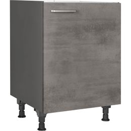 Sp&uuml;lenschrank Nobilia, B:60cm H:87cm T:58,3cm, grau, K&uuml;che, Schr&auml;nke, ""Riva", Ausrichtung w&auml;hlbar, vormontiert, in den Breiten", 45 und 60 cm, mit