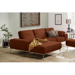 Ecksofa W.Schillig, B:319cm H:88cm T:178cm, orange, Longlife Xtra-Leder Z73: Naturwalkleder der Luxusklasse aus den erlesensten Rohh&auml;uten. Hautst&auml;rke