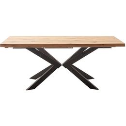 Esstisch MCA furniture, B:180cm H:77cm T:100cm, braun, Holz, Massivholz durchgehend Lamelle;Gestell: Metall anthrazit gepulvert, Wohnzimmer, Tische,
