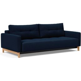 Schlafsofa, B:232cm H:67cm T:114cm, blau, INNOVATION LIVING , 100% Polyester, Jugendzimmer, Sofas, "Pyxis 3-Sitzer mit extrabreiter Bettfunktion,