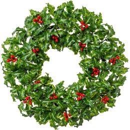 Creativ green Dekokranz "Weihnachtsdeko", &Oslash; 51cm, gr&uuml;n, Dekokr&auml;nze, mit Ilex-Beeren