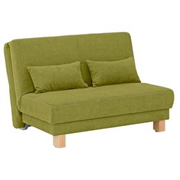 Schlafsofa Home Affaire, B:120cm H:86cm T:95cm, gr&uuml;n, Chenille (100% Polyester), Jugendzimmer, Sofas, "Gina", vom Sofa zum Bett mit einem Handgriff,