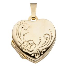 Jobo Damen Medallionanh&auml;nger "Anh&auml;nger Medaillon Herz", Gelbgold 333, gold, Gelbgold 333, Schmuckanh&auml;nger, 333 Gold