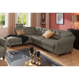 Ecksofa Home Affaire, B:260cm H:89cm T:90cm, grau, Struktur weich ( 97% Polyester, 3% Baumwolle);Luxus-Microfaser ALTARA NUBUCK (100%