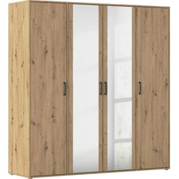 Dreht&uuml;renschrank Rauch, B:187cm H:194cm T:53cm, braun, Holzwerkstoff, Schr&auml;nke, "Kleiderschrank Schrank Garderobe W&auml;scheschrank VOYAGER", mit
