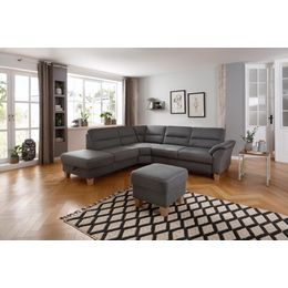 Ecksofa Home Affaire, B:262cm H:89cm T:235cm, grau, Luxus-Microfaser ALTARA NUBUCK (100% Polyester);Struktur (100% Polyester);Luxus-Microfaser