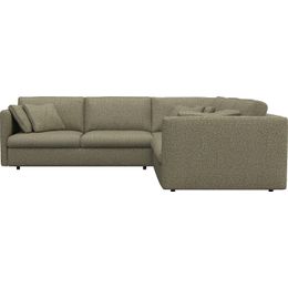 Ecksofa FLEXLUX, B:296cm H:84cm T:296cm, gr&uuml;n, 62% Polyester/14% Cotton/7% Linen, Wohnzimmer, Sofas, "Lovane gleichschenklig, bequem und
