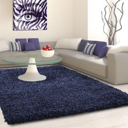 Hochflor-Teppich, B:140cm H:30mm L:200cm, blau, Ayyildiz Teppiche, Kunstfaser, Teppiche, "Life Shaggy 1500", Langflor, uni, gro&szlig;e Farbauswahl,
