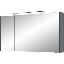 Spiegelschrank SAPHIR, B:133,2cm H:70,3cm T:17cm, grau, Holzwerkstoff, Badezimmer, Schr&auml;nke, "Serie 7045 Badezimmer-Spiegelschrank inkl.