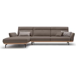 Ecksofa, B:338cm H:103cm T:183cm, beige, CREATION BY ROLF BENZ, NaturLEDER OSKAR (echtes Rindsleder), Wohnzimmer, Sofas, "CR.460", Sockel in Eiche,