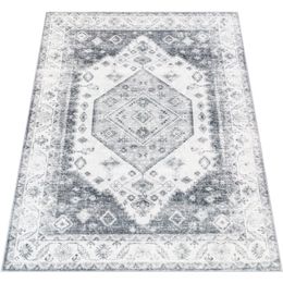 Teppich Paco Home, B:60cm H:12mm L:100cm, grau, Polyester, Wohnzimmer, Teppiche, "Cambridge 463", Kurzflor, orientalisches Muster, Vintage Design