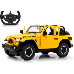 Jamara Kinder RC-Auto "Deluxe Cars, Jeep Wrangler JL, 1:14, gelb, 2,4GHz", gelb, B:14,5cm H:13,5cm T:30,5cm, Fernlenkfahrzeuge, mit LED-Licht