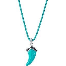 Firetti Damen Kette mit Anh&auml;nger "Schmuck Geschenk Edelstahl Halsschmuck Halskette Teeth Zahn", Edelstahl, L: 55, blau, Edelstahl, Halsketten, mit