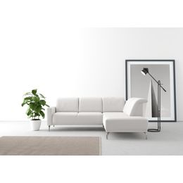 Sit & More Ecksofa SIT & MORE, B:249cm H:84cm T:205cm, silber, Wohnzimmer, Sofas, "Bailando L-Form", wahlweise mit Kopfteilverstellung und Vorziehsitz, motorisch