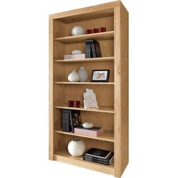 B&uuml;cherregal, B:90cm H:191cm T:42cm, braun, VOGL M&Ouml;BELFABRIK, Wohnzimmer, Regale, "Toronto", in 2 H&ouml;hen, Breite 90 cm, teilmassiv, Made in Germany