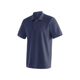 Maier Sports Herren Funktionsshirt "Ulrich", blau, Gr. S, 100% Polyester, Shirts, Herren Poloshirt, kurzarm Freizeit-Shirt mit Hemdkragen, Reg. Fit