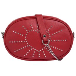 CLUTY Damen G&uuml;rteltasche, rot, Leder, Taschen, echt Leder, Made in Italy