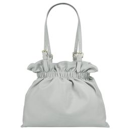 Samantha Look Damen Shopper, grau, Leder, unifarben, Taschen, echt Leder, Made in Italy