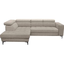 Ecksofa Alina, B:274cm H:102cm T:207cm, beige, Struktur TTA (100% Polyester), Wohnzimmer, Sofas, "Valea", mit R&uuml;ckenlehnenverstellung, wahlweise mit