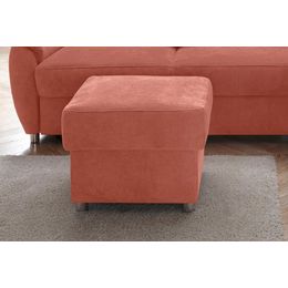 Sit & More Hocker SIT & MORE, B:58cm H:45cm T:48cm, orange, Struktur (100% Polyester);Luxus-Microfaser ALTARA NUBUCK (100% Polyester), Wohnzimmer, Hocker,