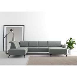 Sit & More Wohnlandschaft SIT & MORE, B:337cm H:84cm T:205cm, grau, Sofas, "Bailando U-Form", wahlweise mit Kopfteilverstellung und Vorziehsitz, motorisch